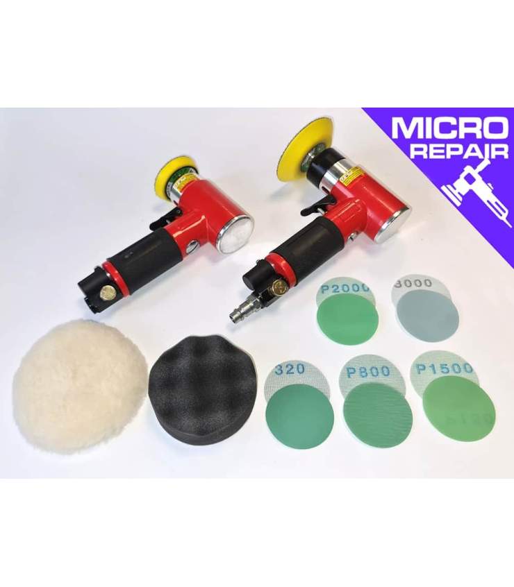 Mini ponçeuse pneumatique orbitale 50 mm avec mini disques abrasifs